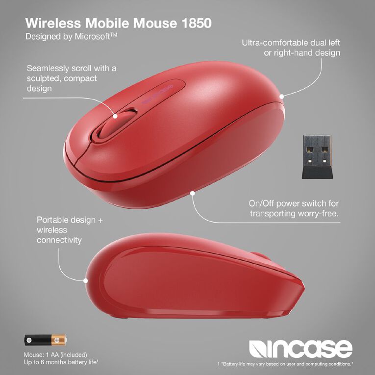 microsoft wireless mouse red