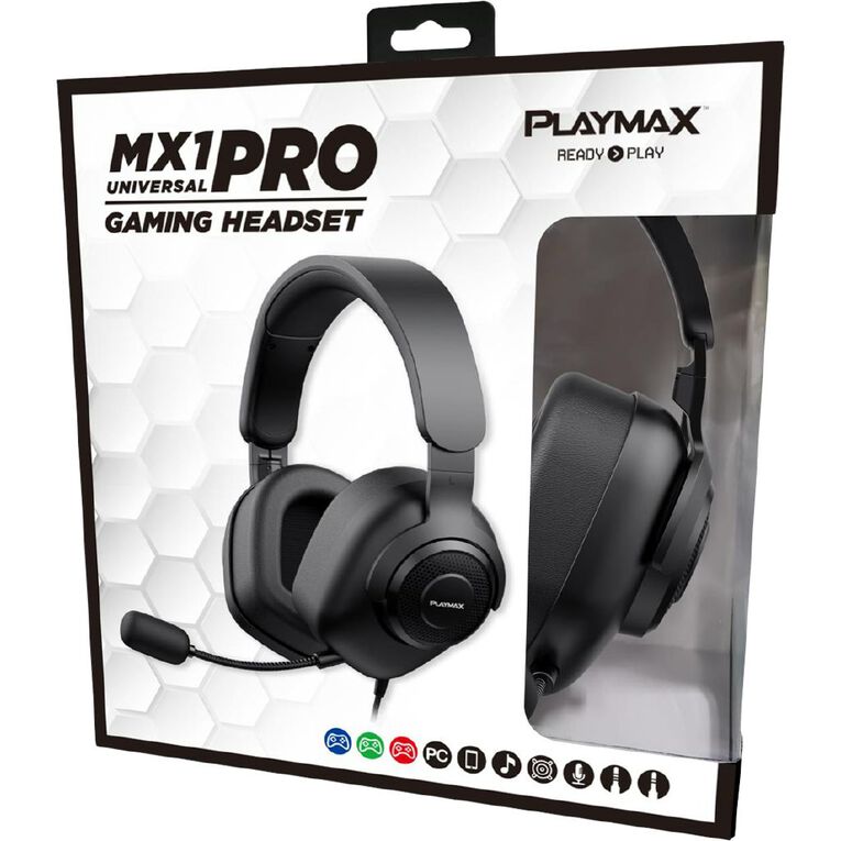 Playmax MX1 Pro Wired Gaming Headset - Black - Noel Leeming