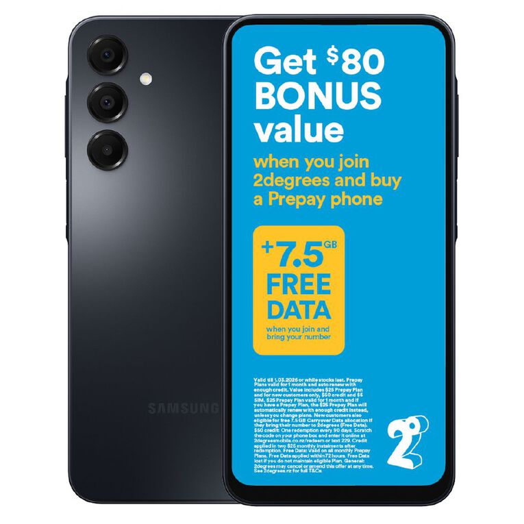 Samsung Galaxy A17 5G 128GB with 2degrees Sim Bundle - Black - Noel Leeming