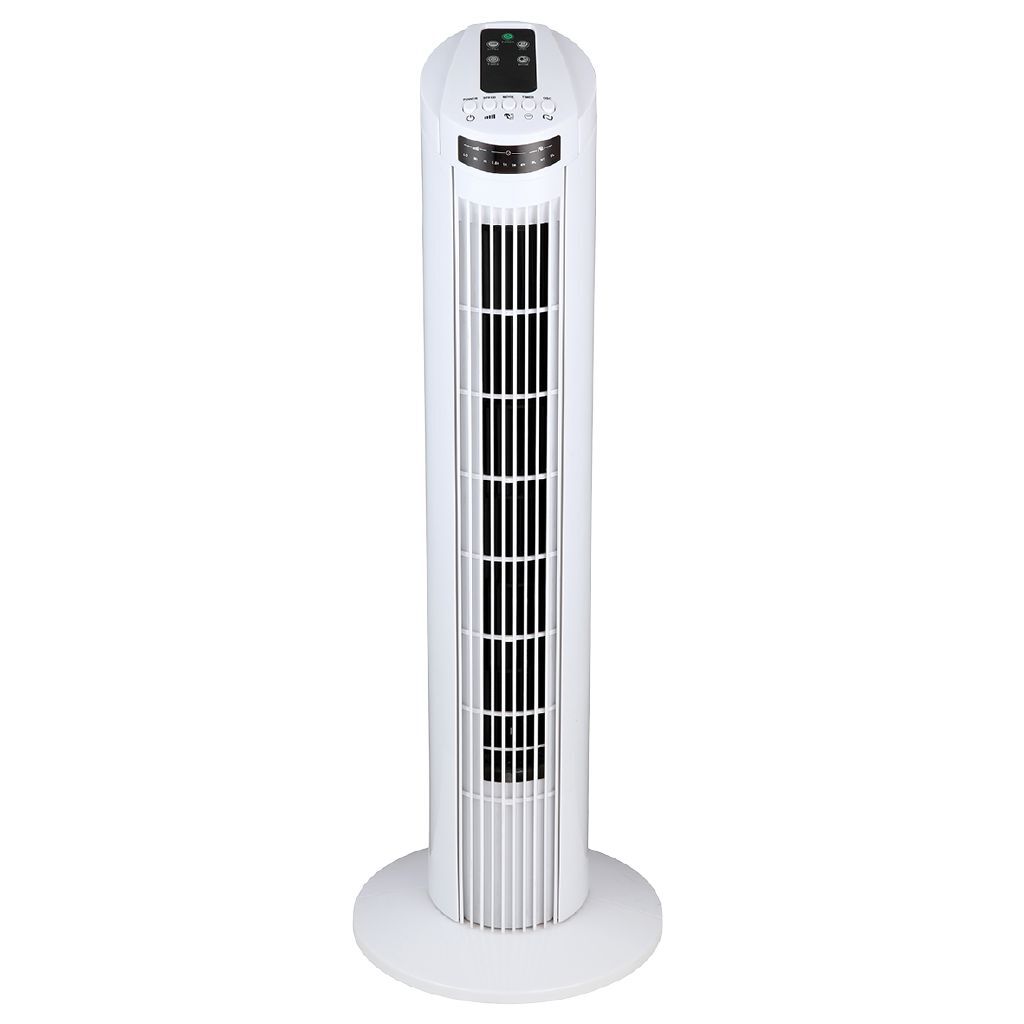 Tower fan with remote store