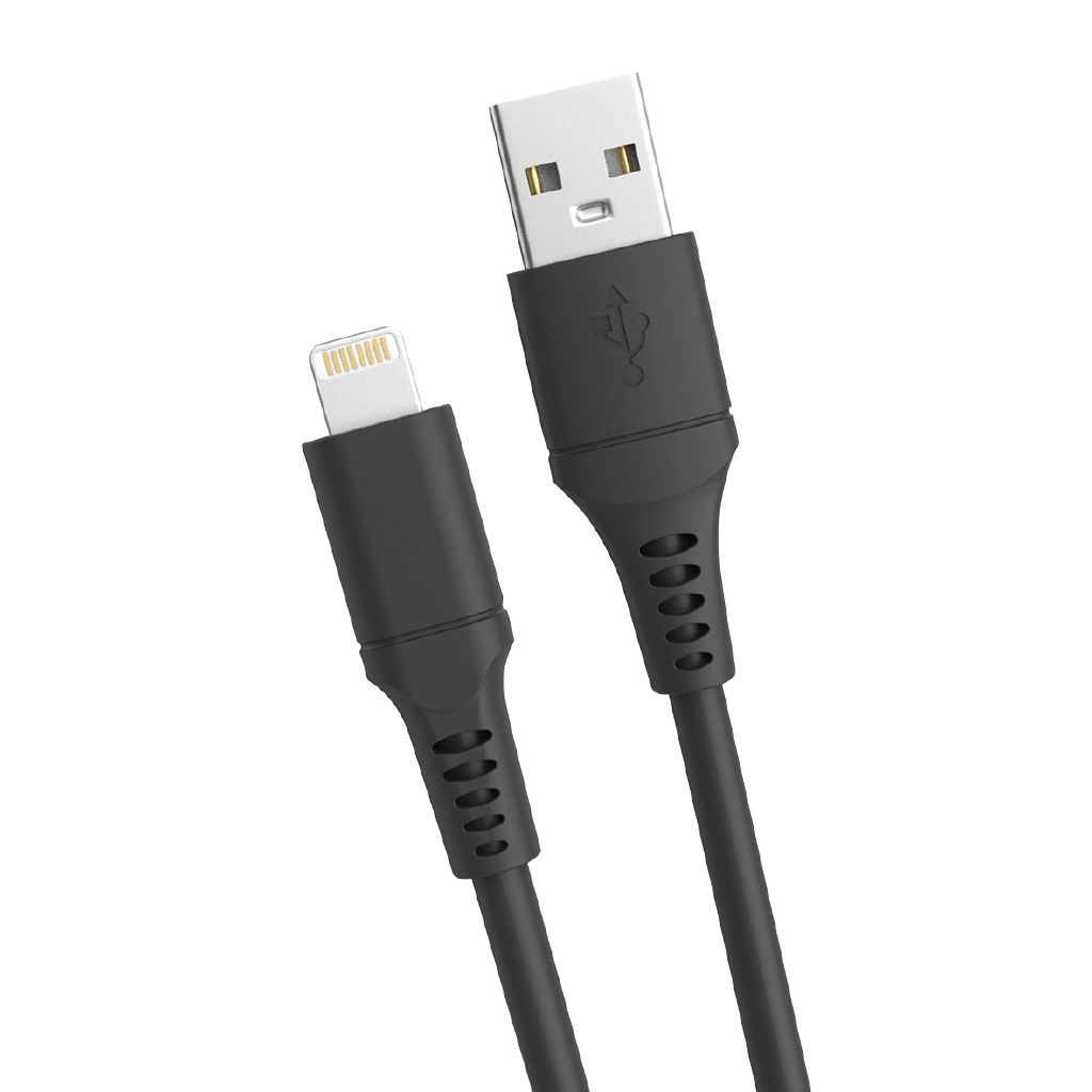 Laser USB-A to Lightning Cable 1m - Black - Noel Leeming