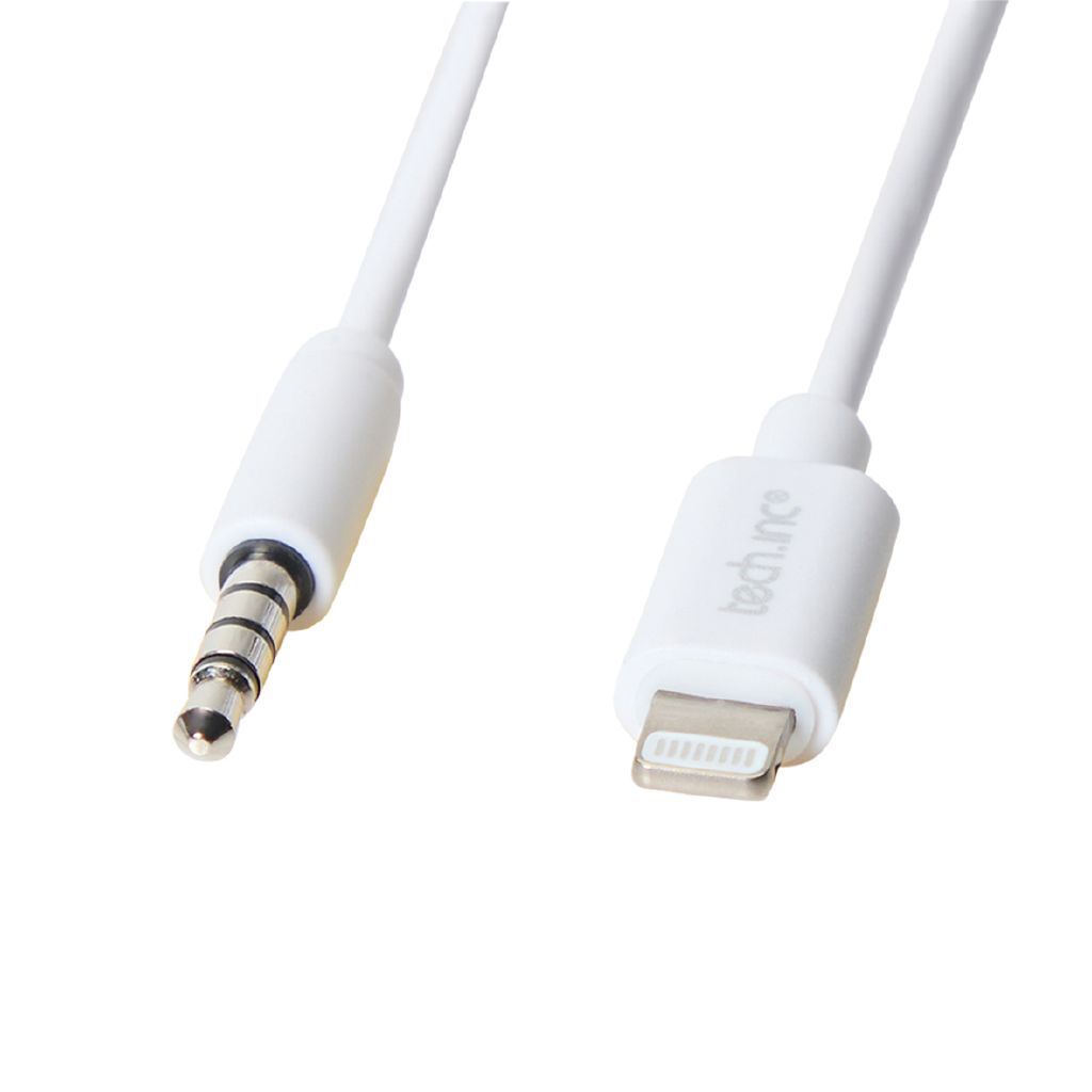 Tech.Inc Lightning to 3.5mm AUX Cable 1.5m White - Noel Leeming