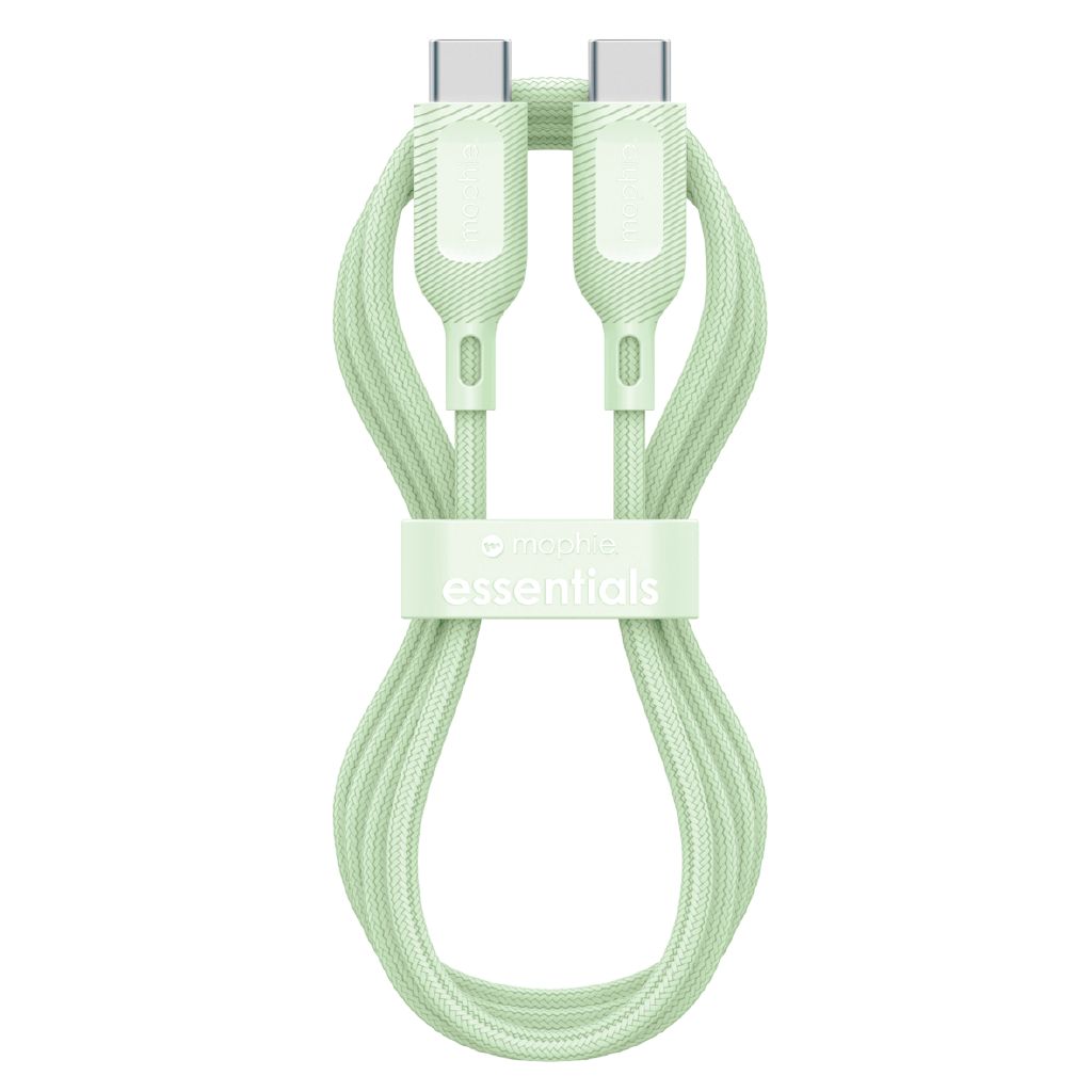 Mophie Essential USB-C-C Cable (60W), Braided, 1M, Green - Noel Leeming